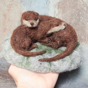 Needle Felted Otters | Felt Animals | Handmade European River Otter ...