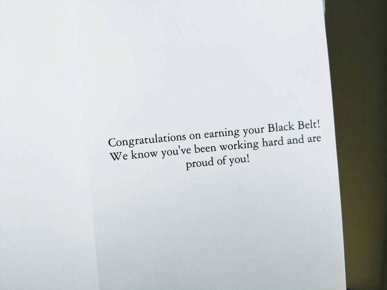 Black Belt Taekwondo Greeting Card Congratulations Congrats | Etsy