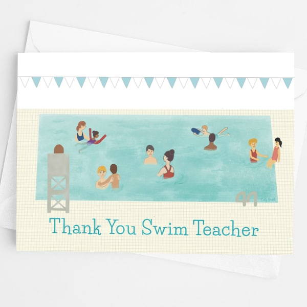 Swim Teacher Thank You Card - Etsy