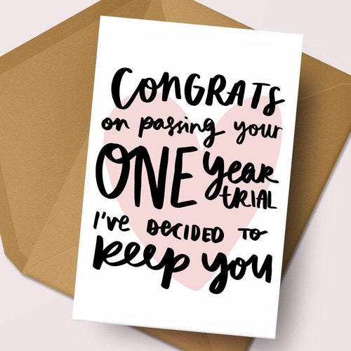 First Anniversary Card 1 Year Printable - Etsy