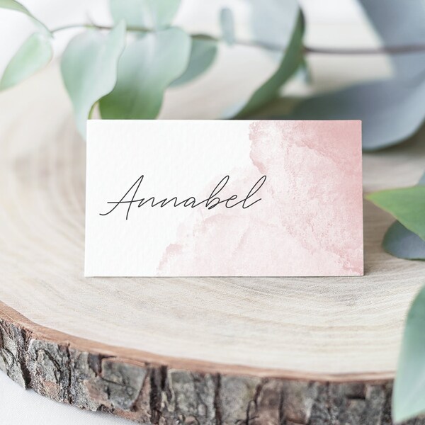 Watercolor Name Card - Etsy