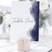Wedding Table Number Cards | Navy Blue Table Name Cards | Watercolour ...