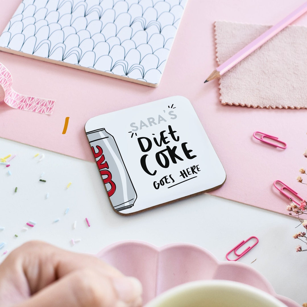 Personalized Diet Coke Coaster: Funny Desk Decor Gift - Etsy