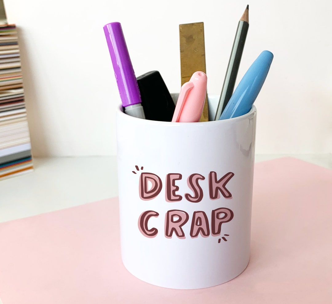 Desk Crap Pen Pot | Pen Holder | Desk Organiser | Desk Tidy | Ceramic ...