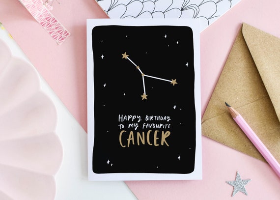 Cancer Birthday Card Happy Birthday to My Favourite Cancer - Etsy