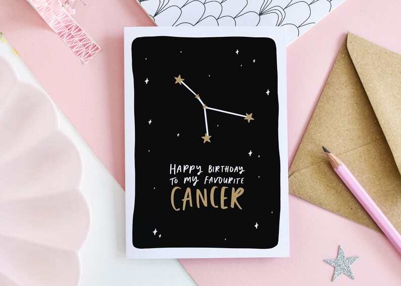 Cancer Birthday Card Happy Birthday to My Favourite Cancer - Etsy