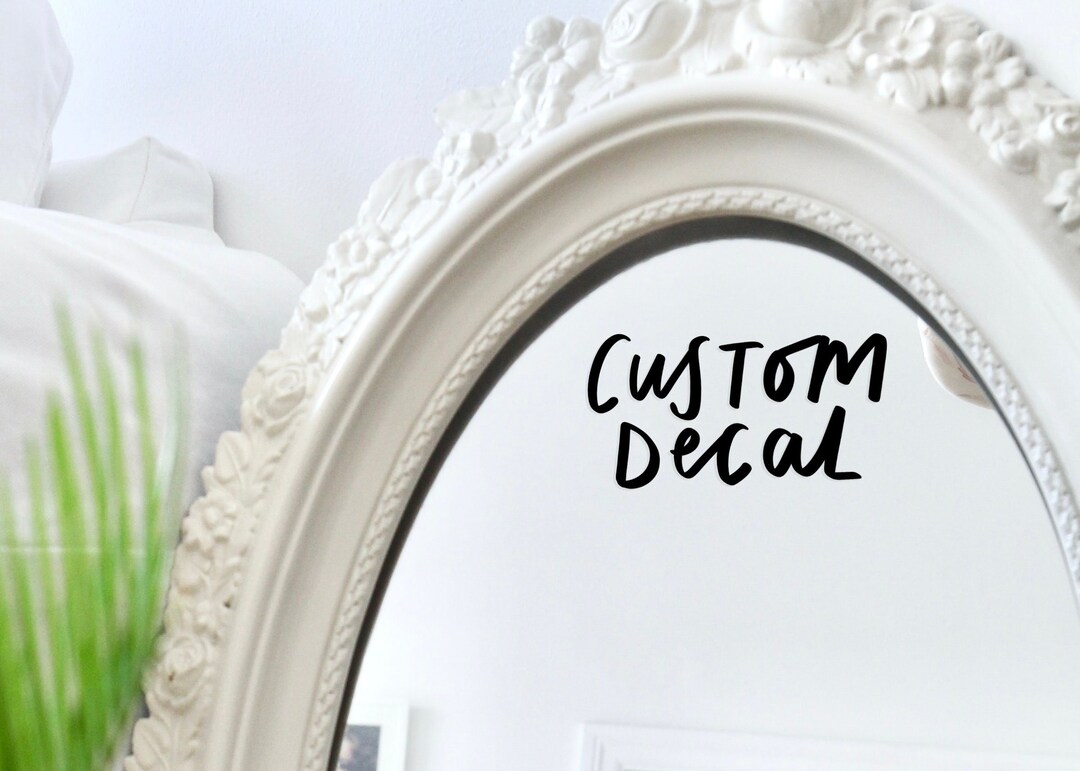 Custom Mirror Decal, Hand-lettered Vinyl Decal, Personalised Mirror ...