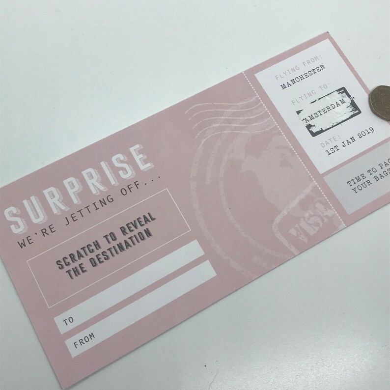 Surprise Holiday Personalised Scratch Card Custom Boarding - Etsy