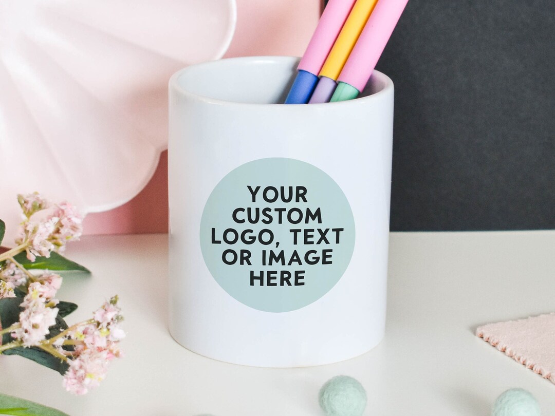 Personalised Logo Pen Pot, Custom Text Pen Holder, Personalised Photo ...