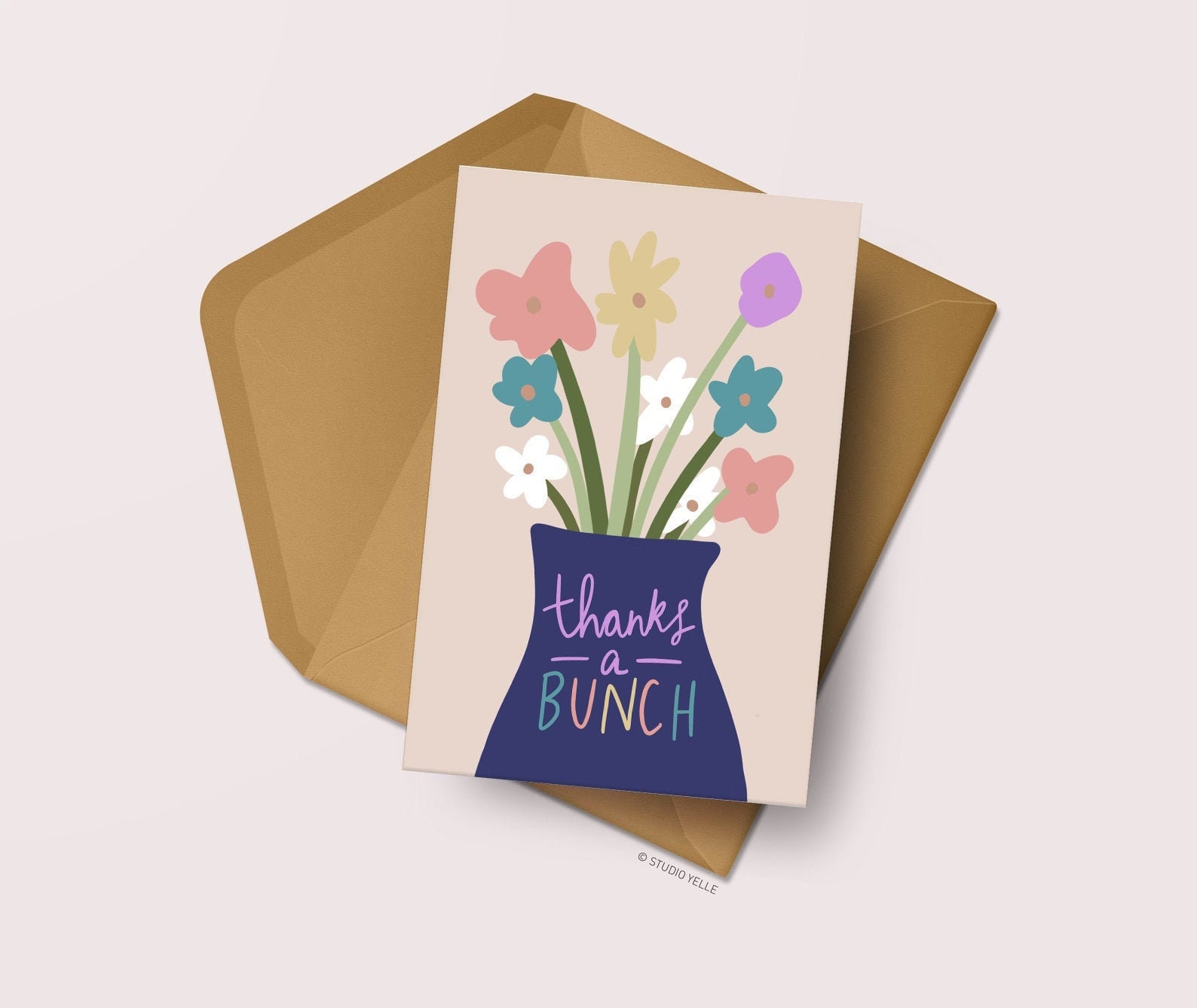 Thank You Card | Thanks A Bunch | Greeting Card for Friend | Thanks ...