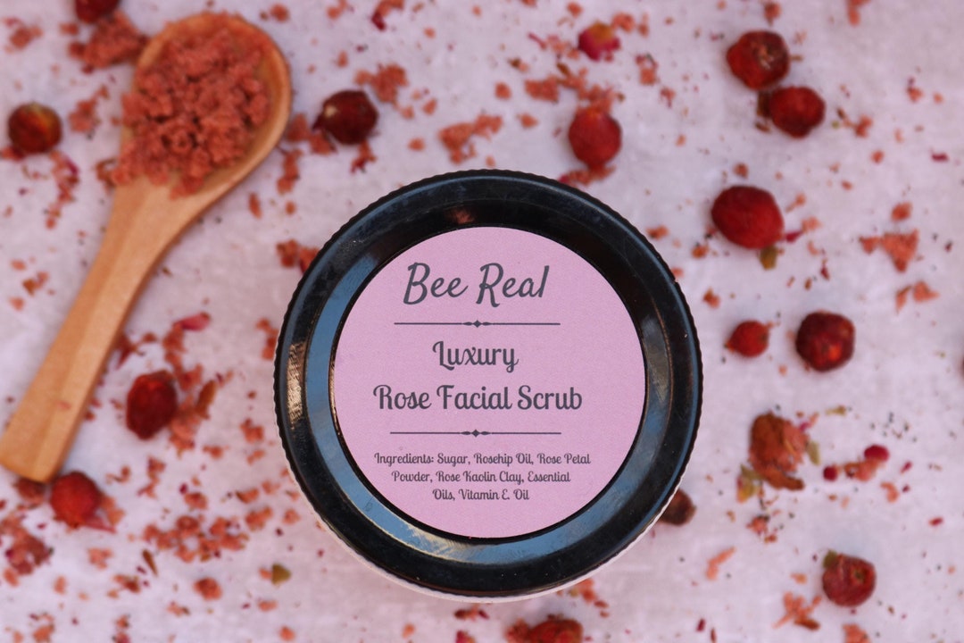 Luxury Rose Facial Scrub - Gentle Exfoliating Sugar Scrub - Gentle ...