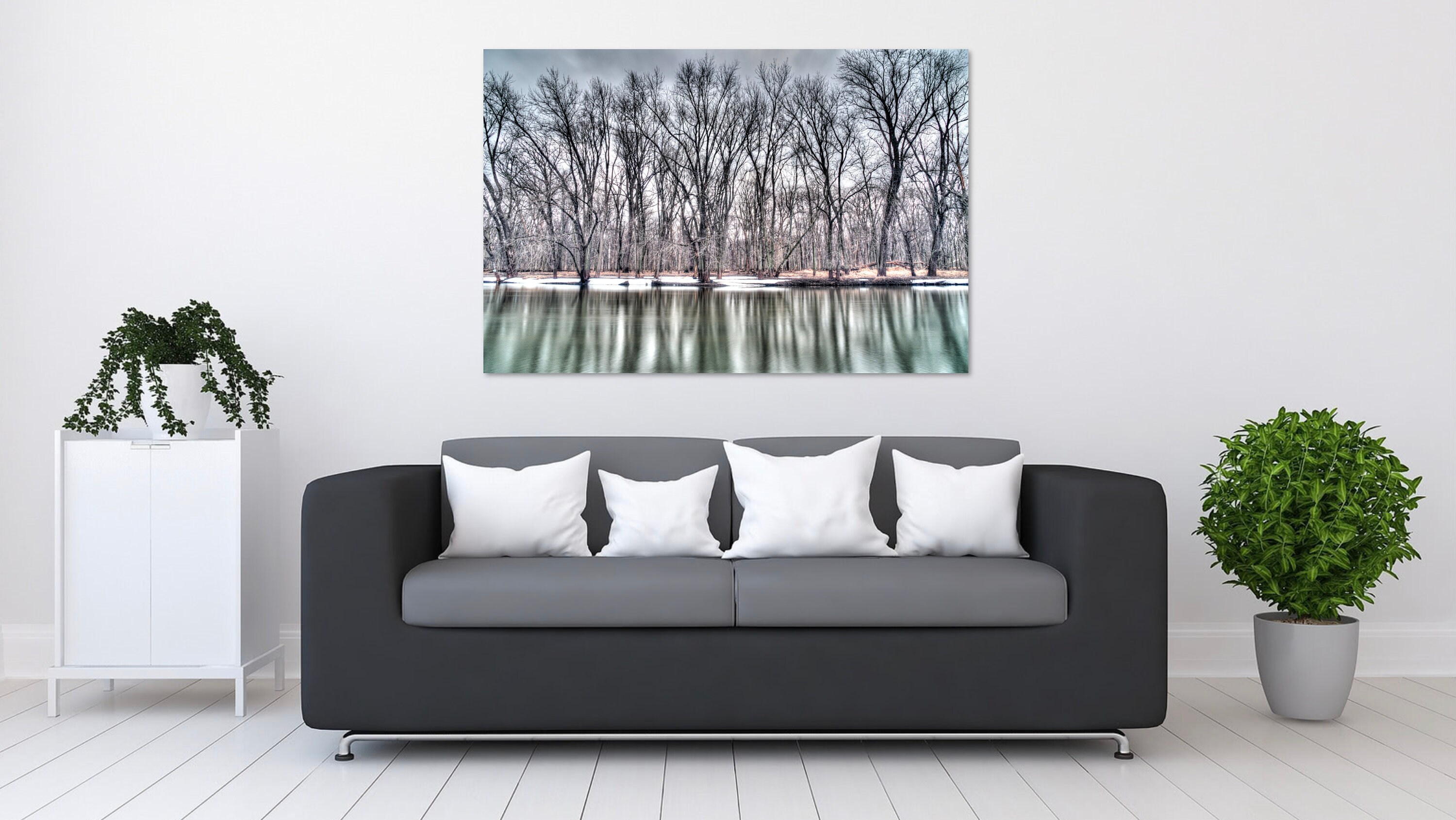 Fine Art Photo Print - Winter Trees Reflection Large Picture | Choose ...