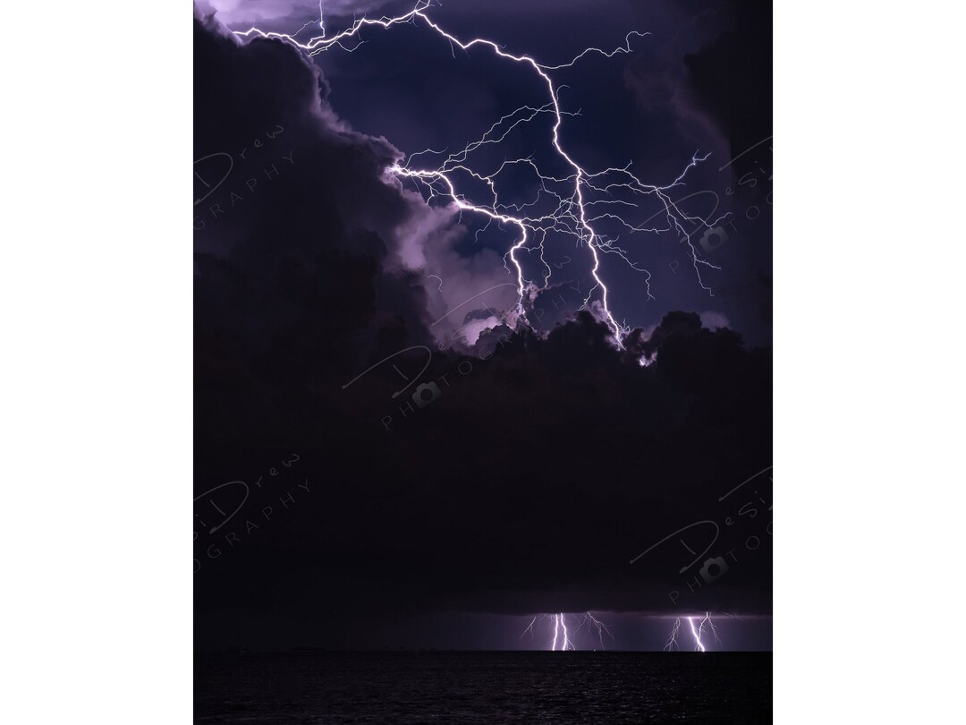 Fine Art Photo Print -double Lightning Strike Portrait Picture | Choose ...