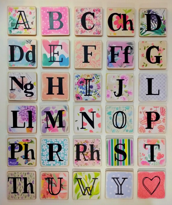 Decorative Letter Wall Tiles. | Etsy