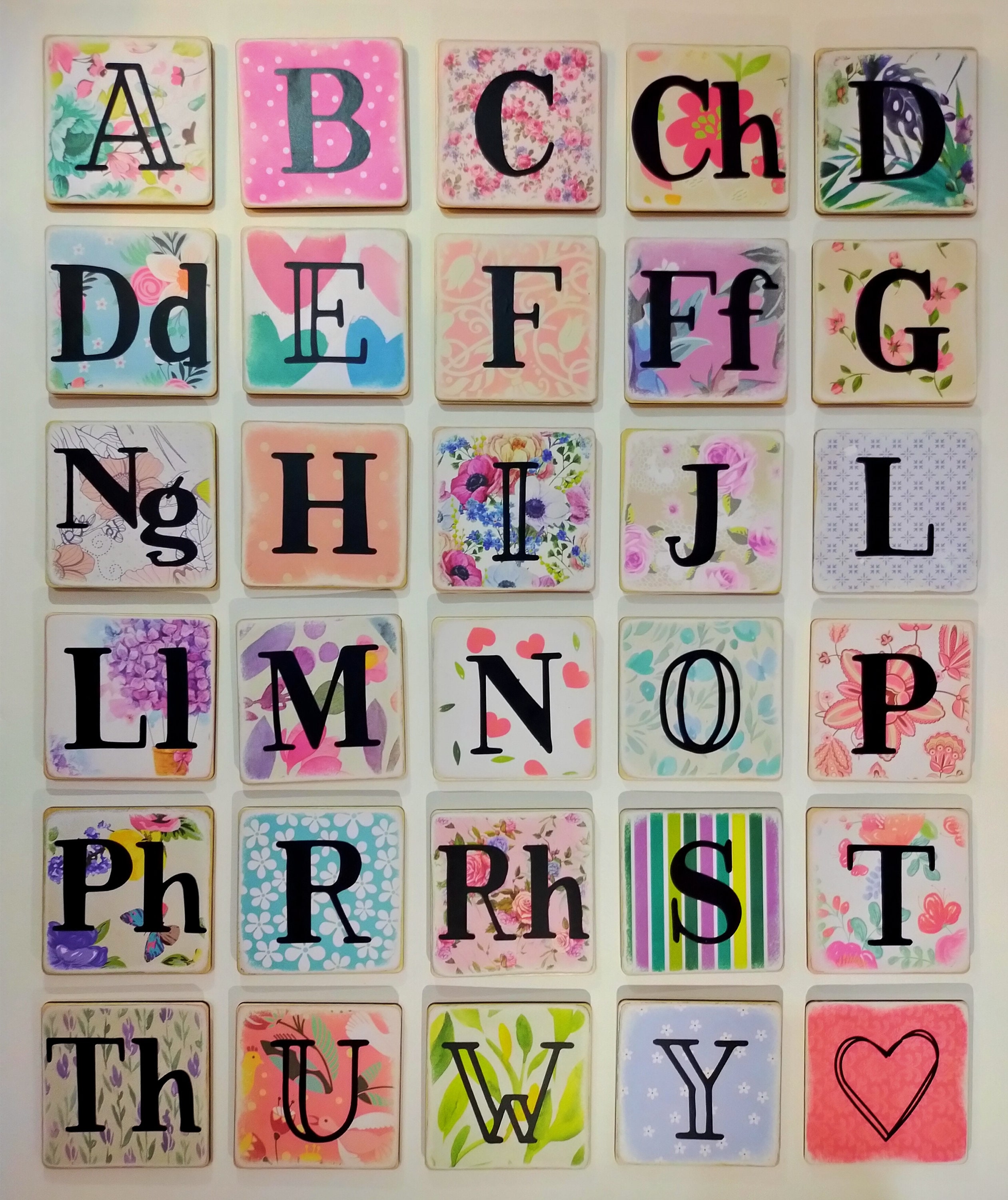 Decorative Letter Wall Tiles. - Etsy