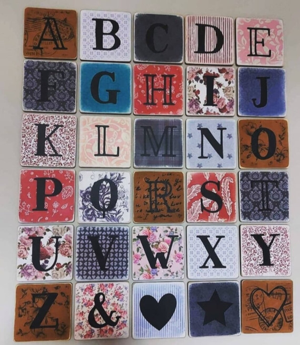 Decorative Letter Wall Tiles. | Etsy