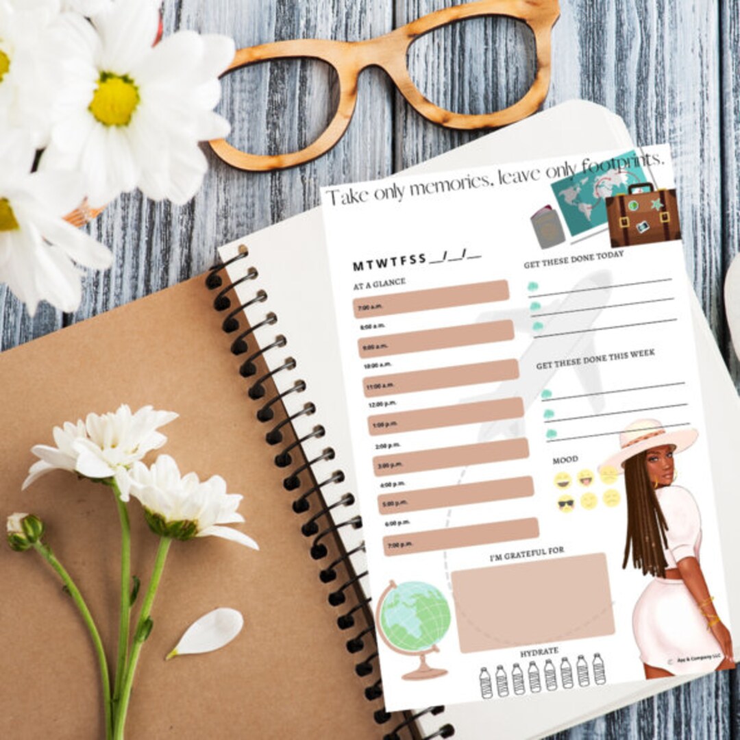 Black Woman Catch Flights Daily Notepad Journal Entry Planner - Etsy