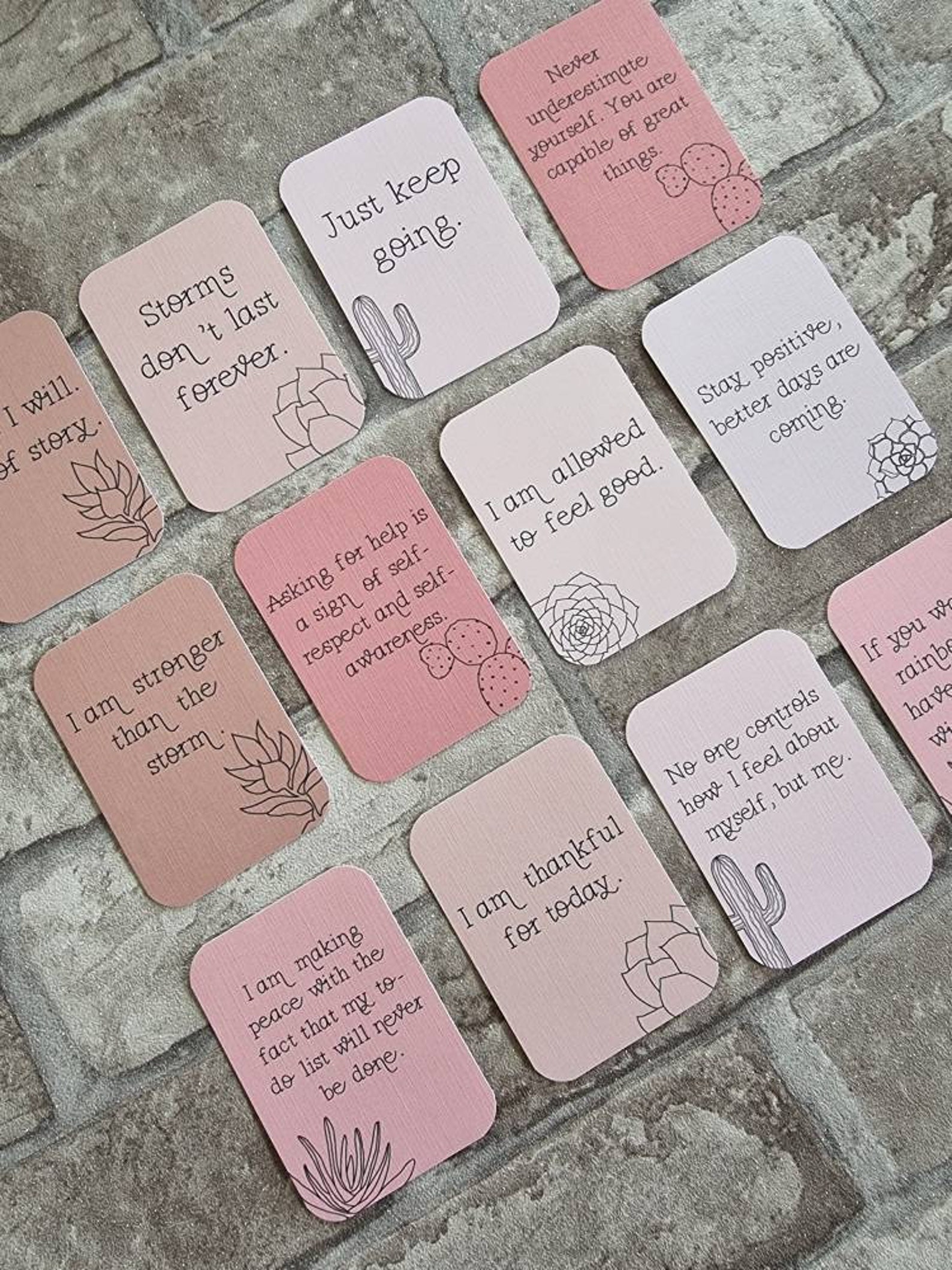 Mini Affirmation Cards | Affirmations | Planner | Mental Health ...
