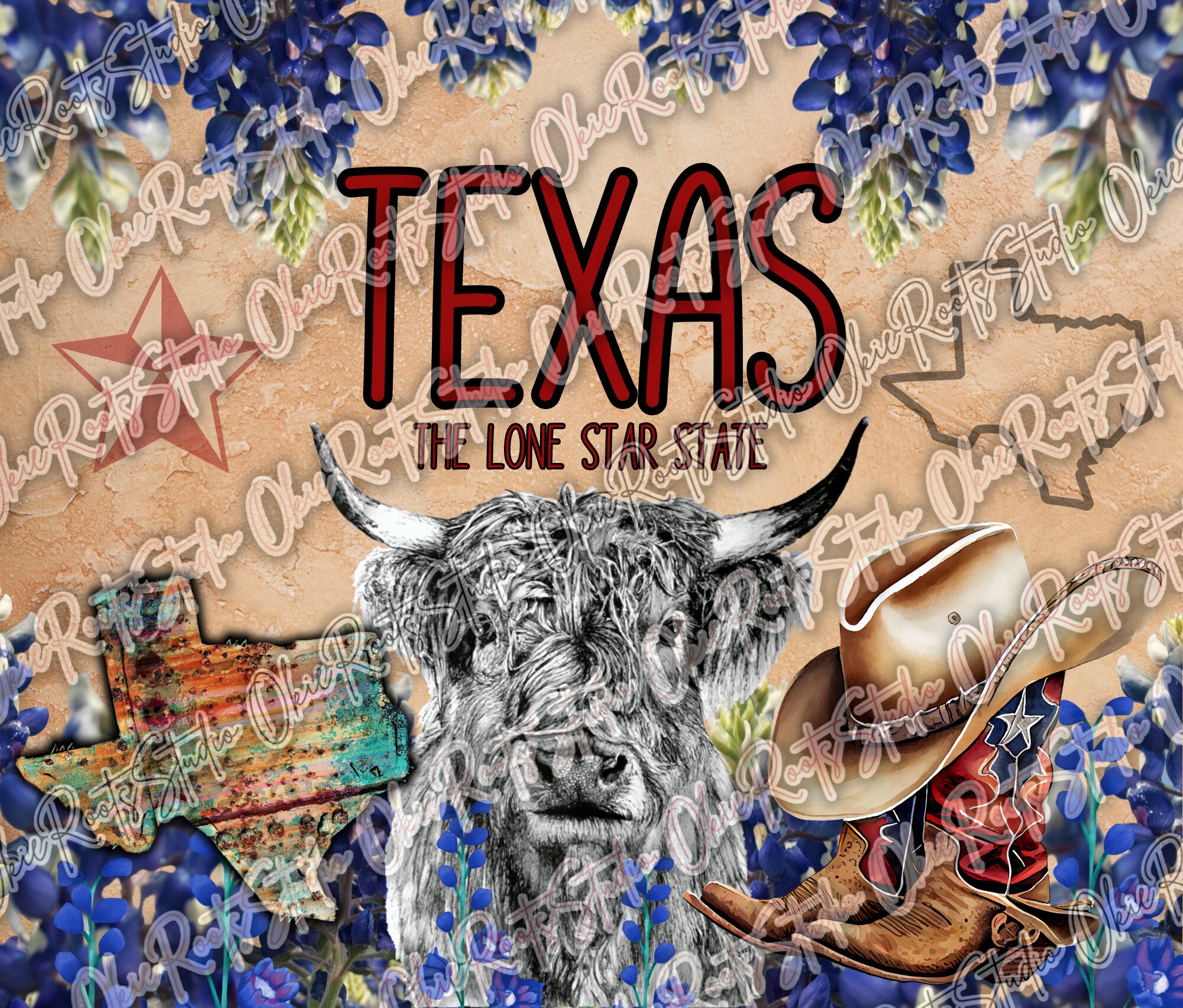 Texas Skinny Tumbler Wrap PNG, Texas Tumbler Wrap Digital Download ...