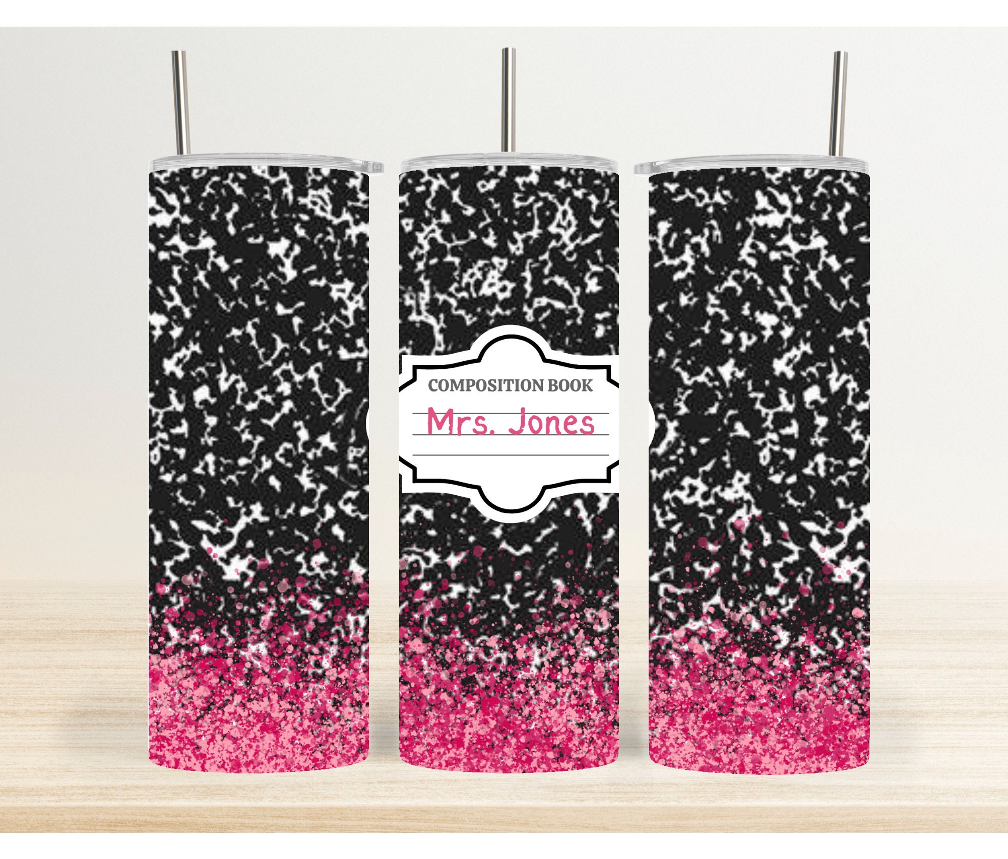 Teacher Composition Book Add Your Own Name Skinny Tumbler - Etsy