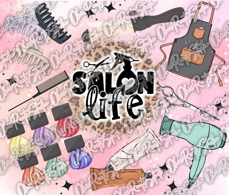 Hair Stylist Tumbler Wrap PNG, Hair Salon Tumbler Wrap PNG, Salon Life ...
