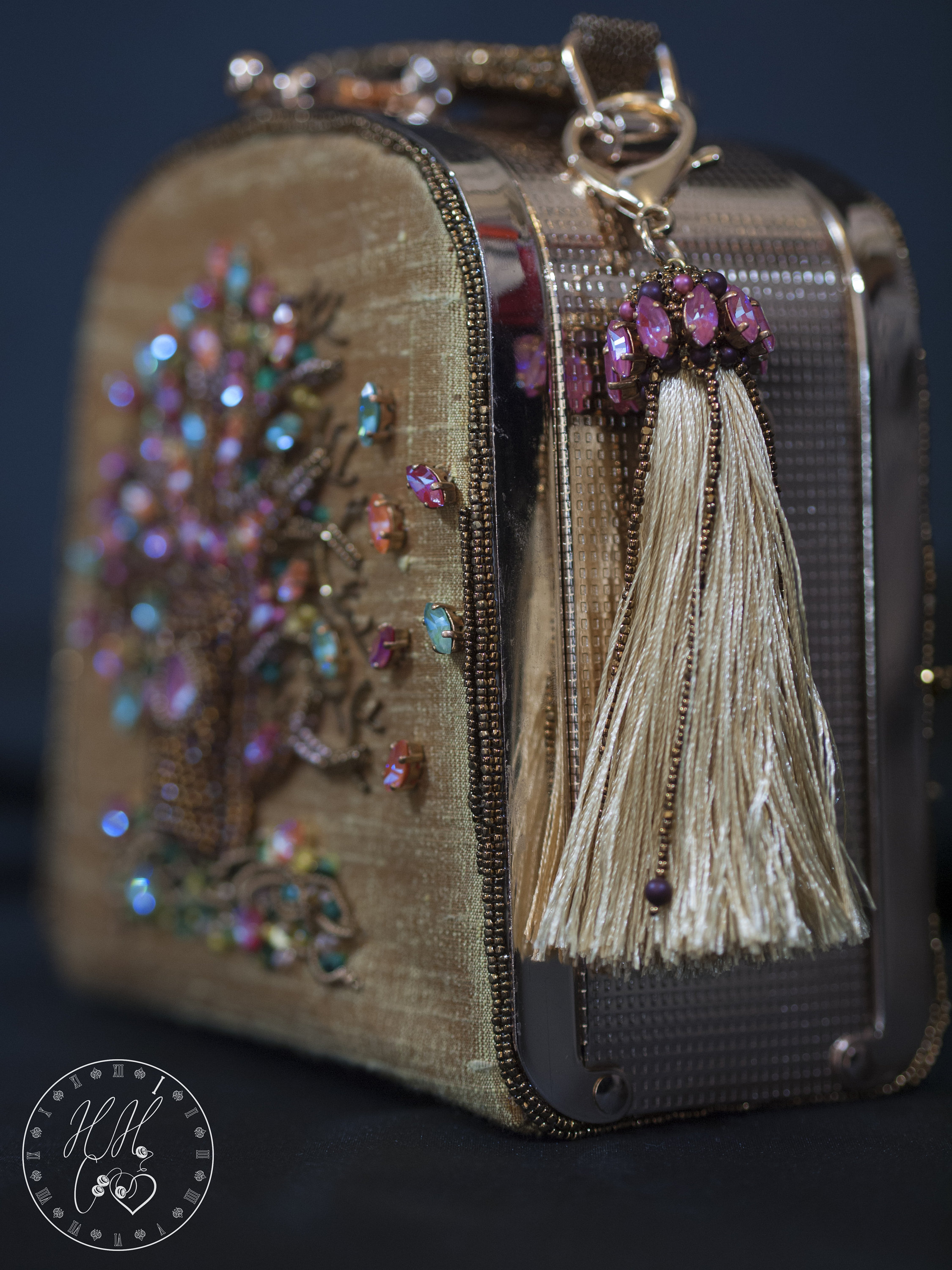 Golden Purse Handbag With Birds Embroidery Evening Bag - Etsy