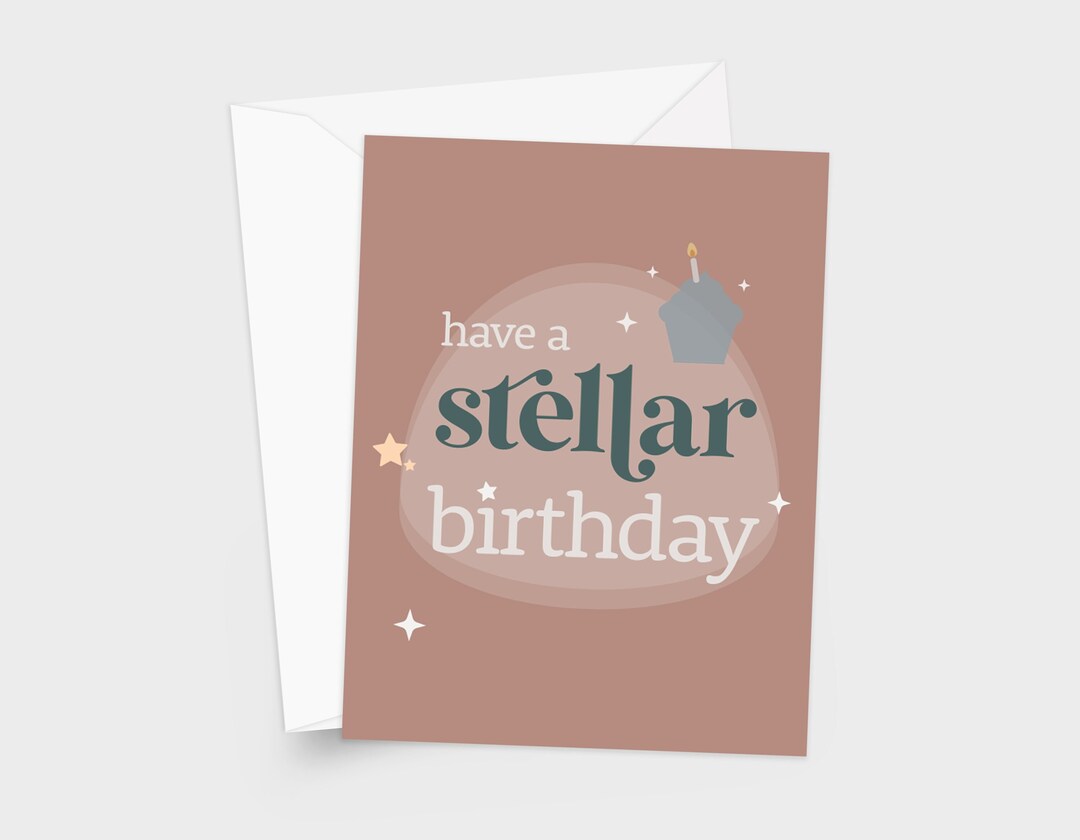 Stellar Birthday Card Space Greeting Cards Galactic Set - Etsy