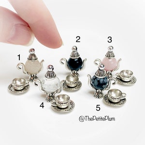 Miniature / Tea / Set / Crystal / Teapot / Dollhouse / Miniature Food ...