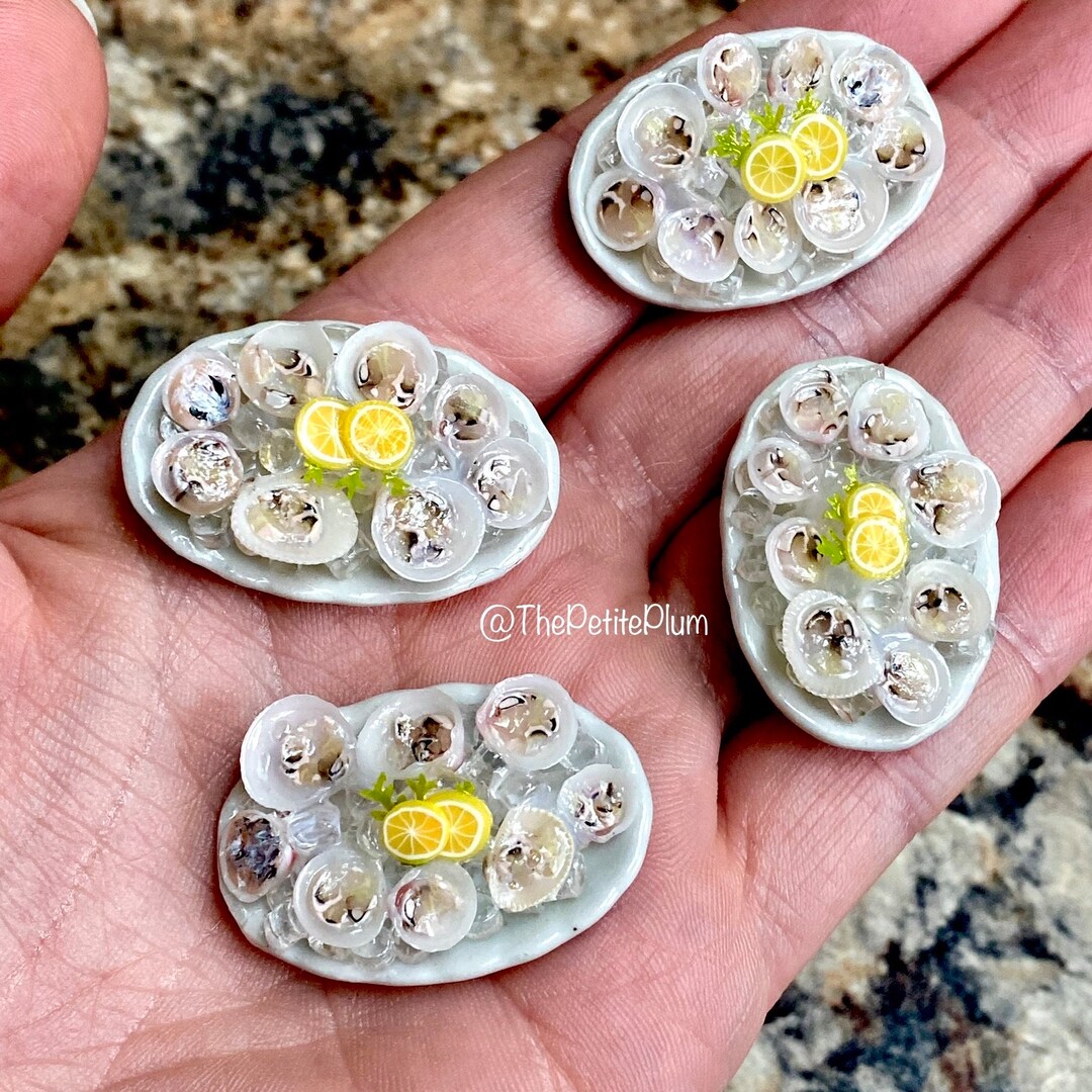 Miniature / Clam / Plate / Half Shell / Clams / Seafood / Muscles ...
