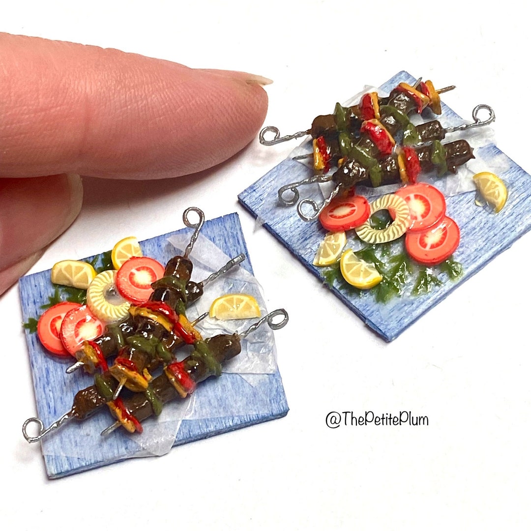 Kabobs / Meat / Vegetables / Dollhouse / Miniature / Miniature Food ...