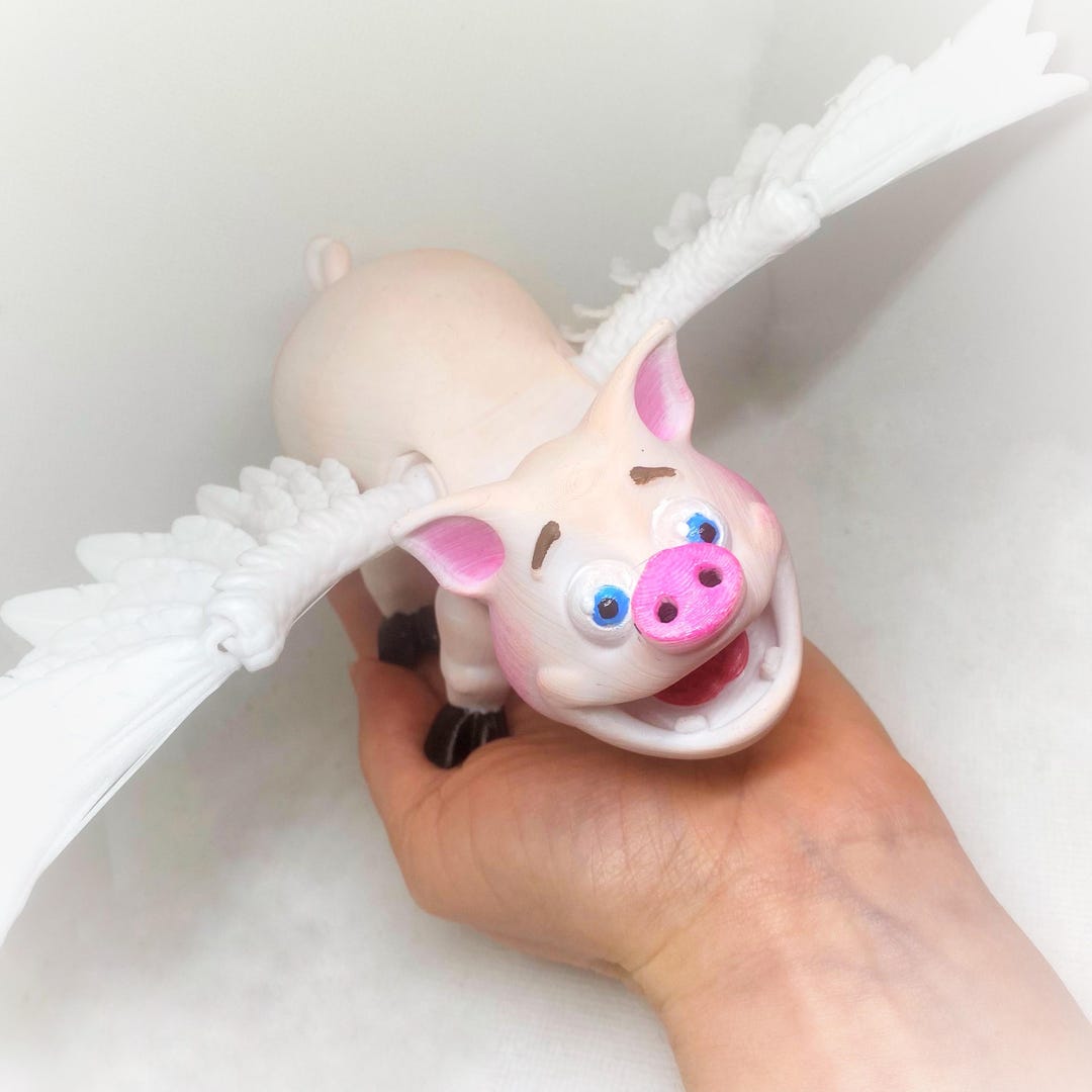 3D Printed / Articulated / Pig / Flying Pig / Posable / Fidget / Toy - Etsy