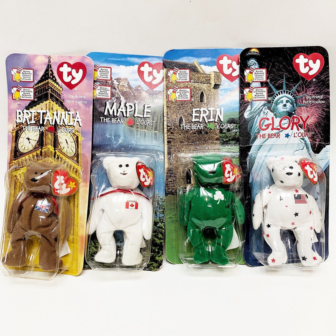 Extremely RARE Set of 4 Beanie Babies Mcdonalds Erin Maple Glory Britannia Rare Collectibles TY Vintage Etsy UK