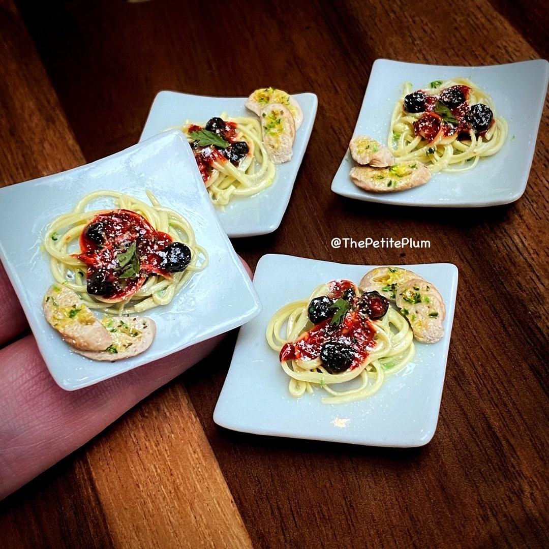 Miniature / Spaghetti / Plate / Dollhouse/ Miniature Food/ Miniatures ...