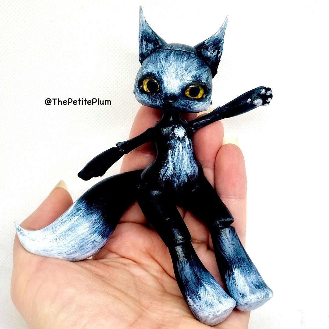 BJD Doll / Full Set / Posable Art Doll / Ball Jointed Doll / Black Fox ...