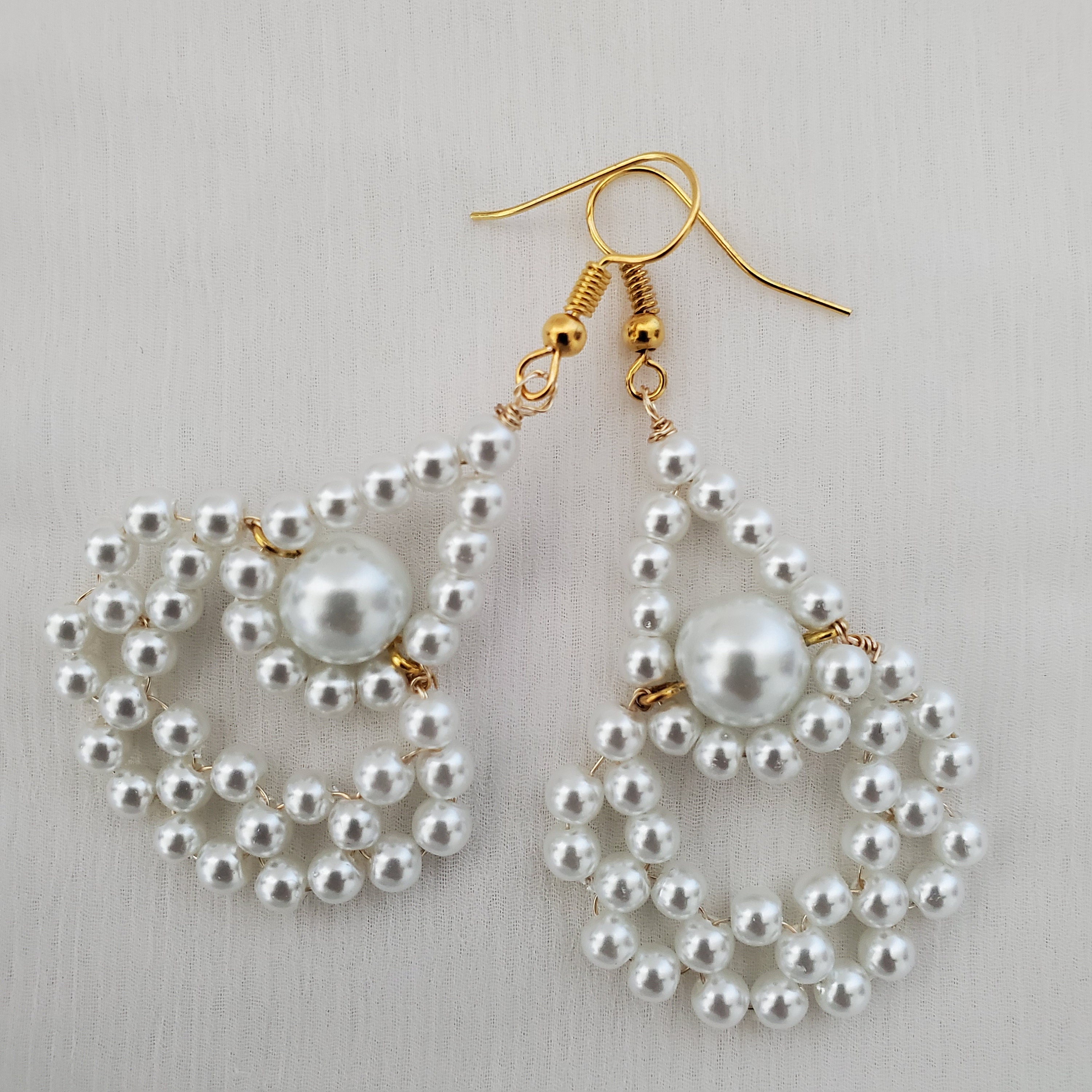 Rain Drop Earrings in White or Jade | Etsy