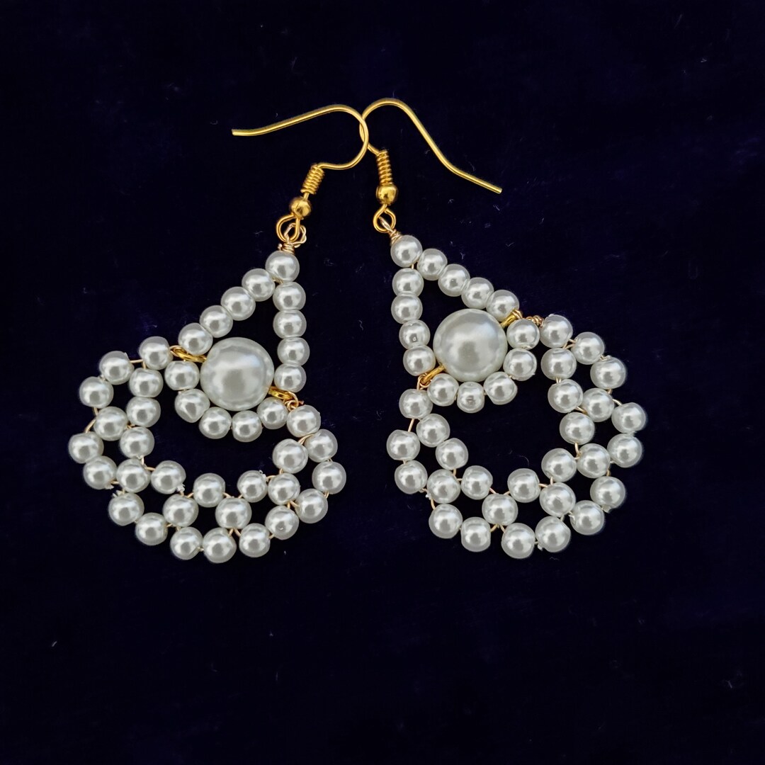 Rain Drop Earrings in White or Jade - Etsy