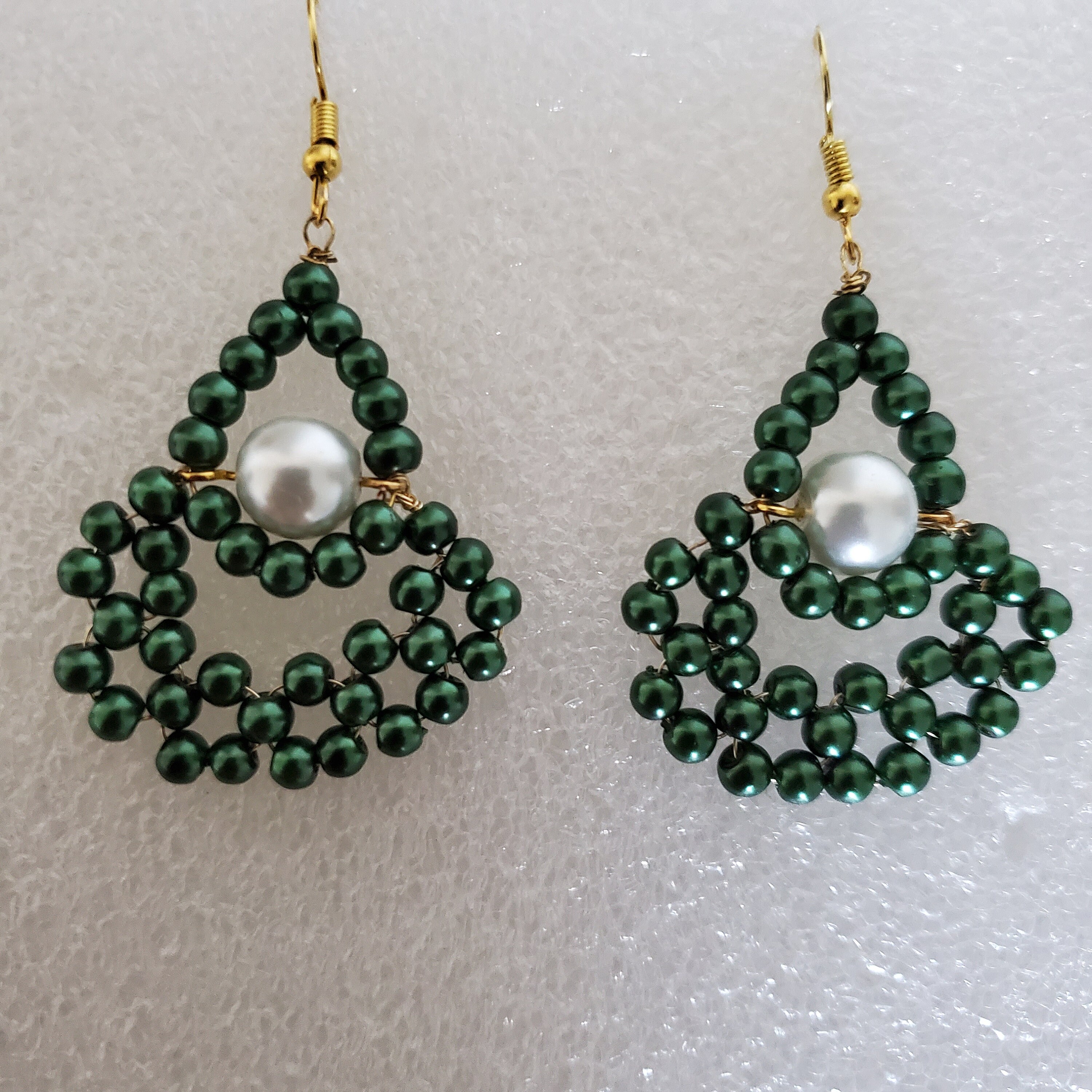Rain Drop Earrings in White or Jade - Etsy