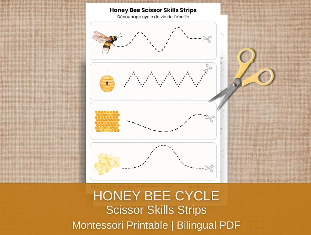 Bee Scissor Skills Activity |preschoolcutting Practice Printable |fine ...