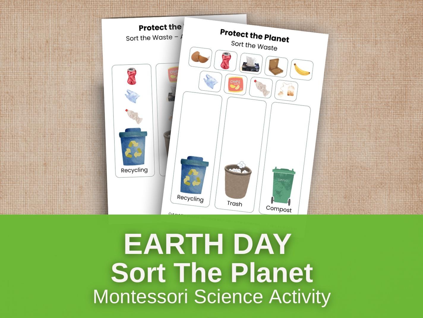Recycle Sorting Activity Printable | Montessori Earth Day Science ...