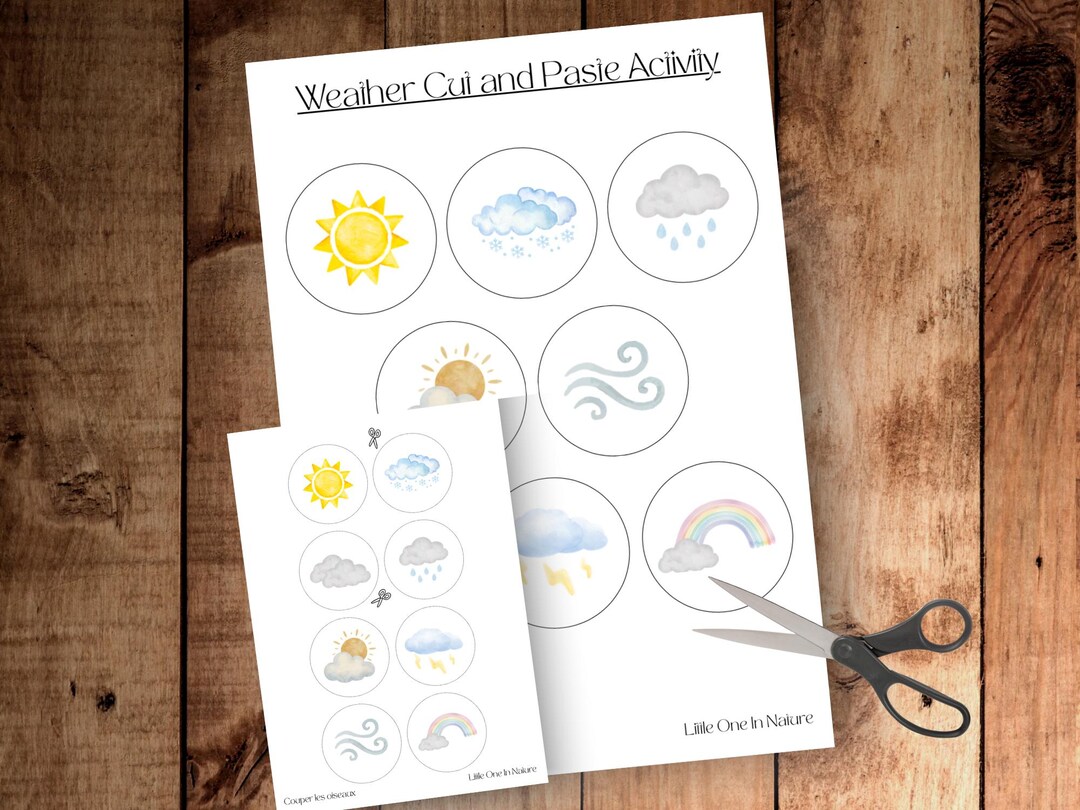 Weather Matching Game – Montessori Printable, Bilingual English French ...