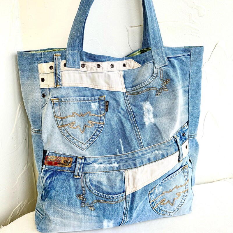 Large Denim Bag - Etsy