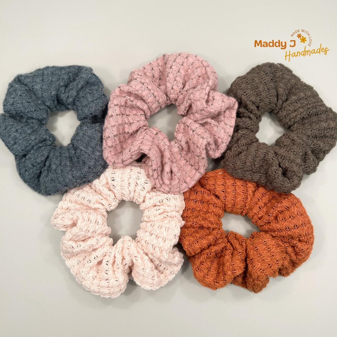 Cozy Waffle Knit Scrunchies - Etsy