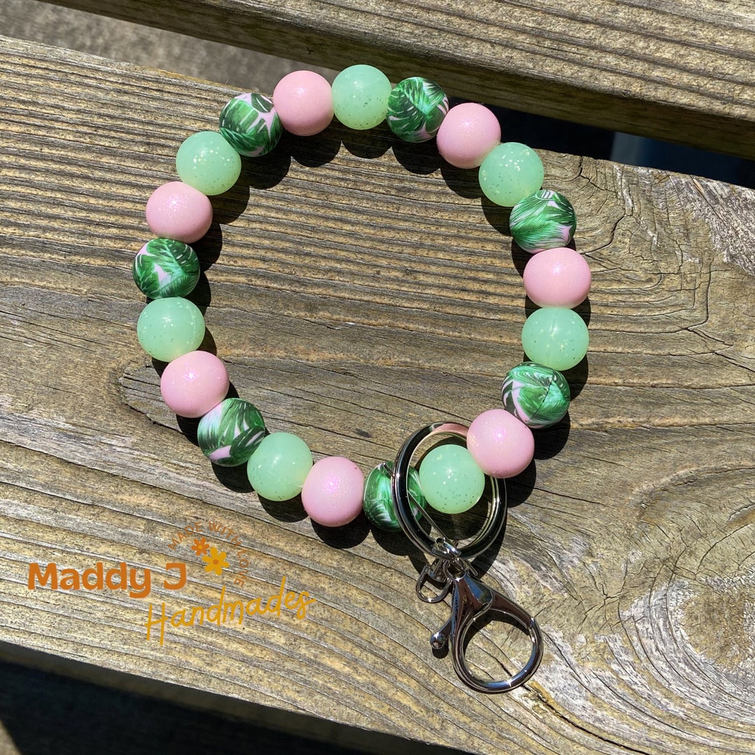 Tropical Palms Key Ring - Etsy