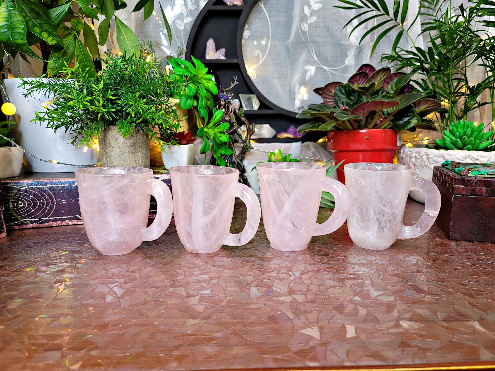 Rose Quartz Crystal Teacup Set C-509rq1 | Etsy