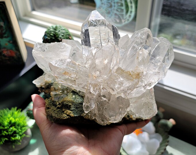 Stunning Himalayan Quartz Flower Cluster With Chlorite & Anatase ...