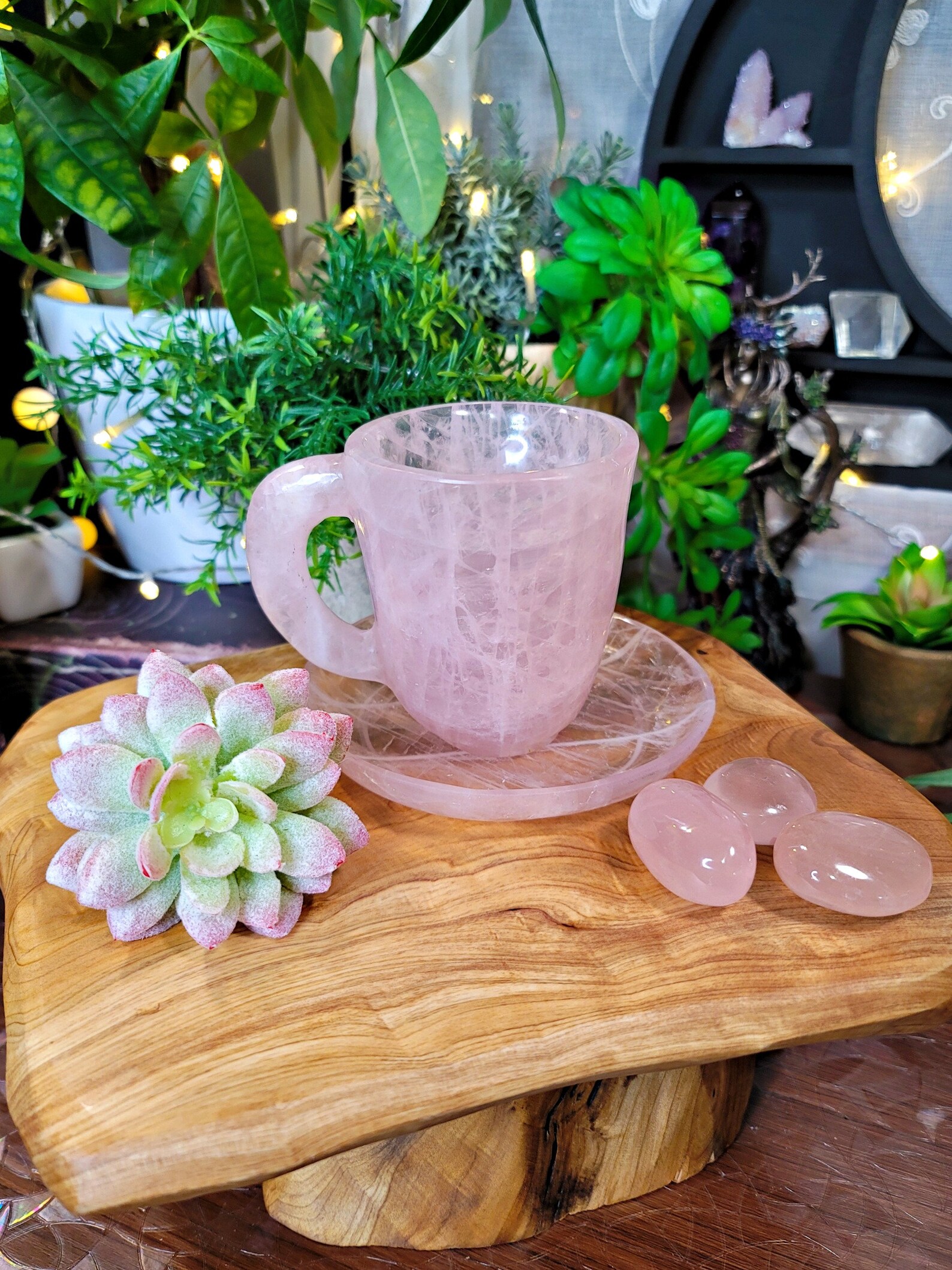 Rose Quartz Crystal Teacup Set C-509rq1 | Etsy
