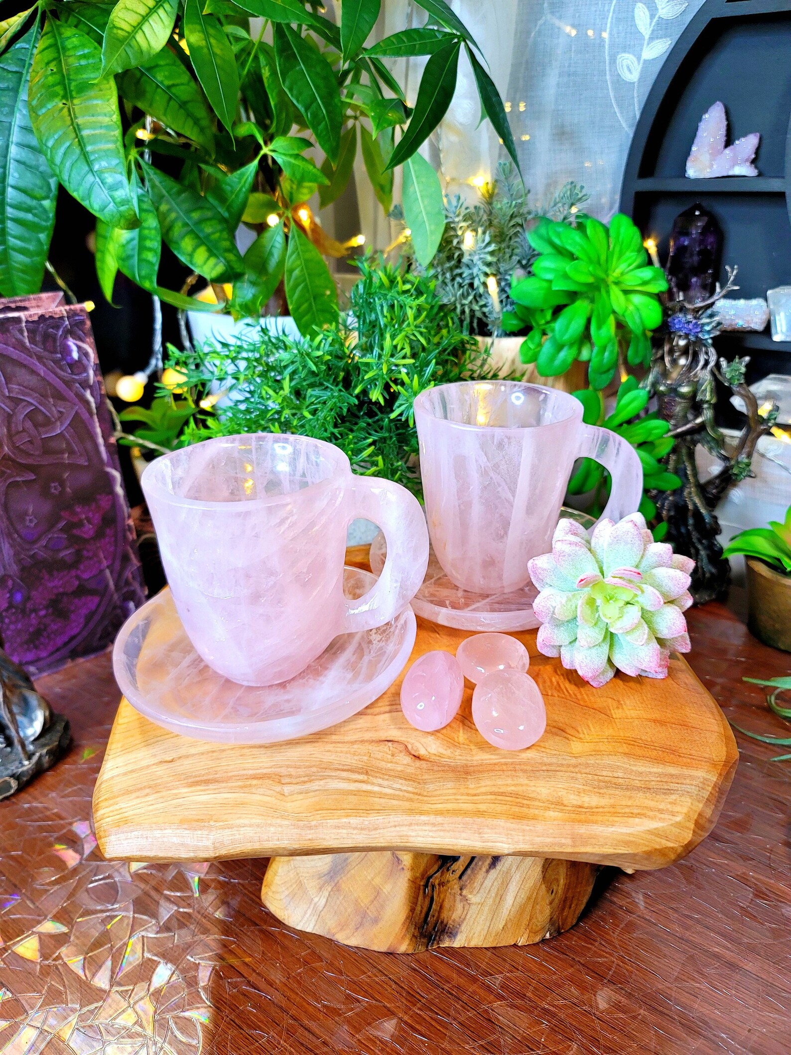 Rose Quartz Crystal Teacup Set C-509rq1 | Etsy