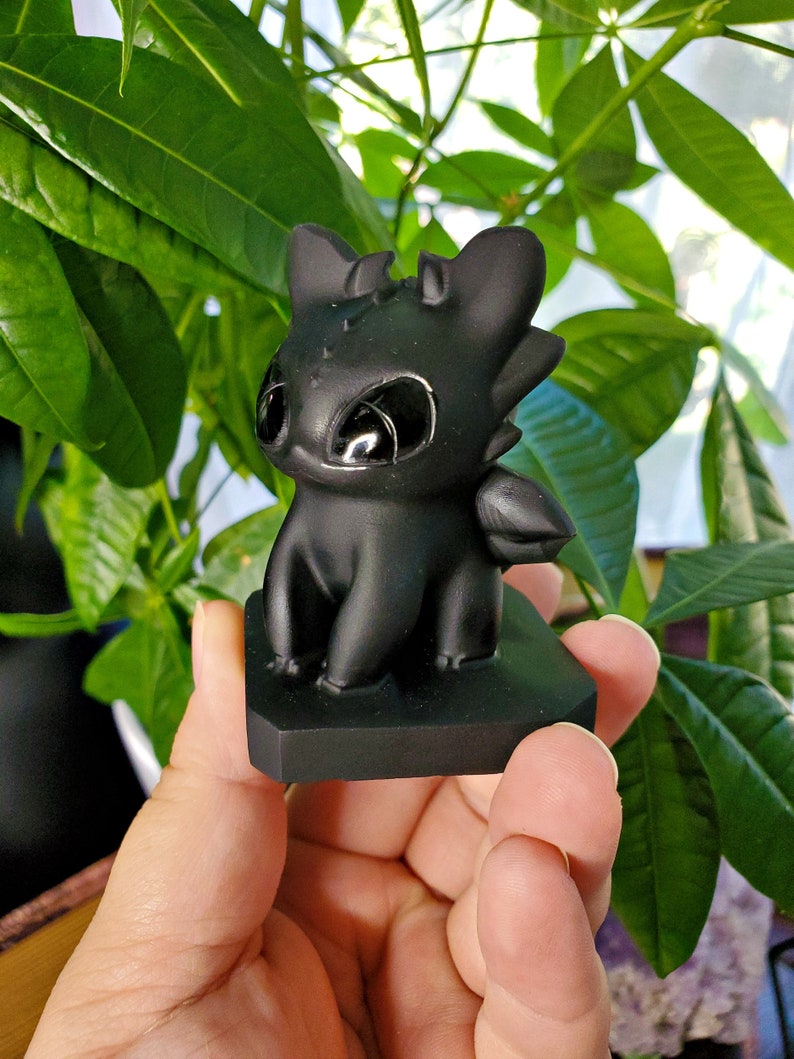 Obsidian BABY Toothless Night Fury Dragon Carving C-486 - Etsy