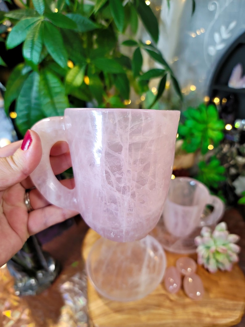 Rose Quartz Crystal Teacup Set C-509rq1 | Etsy