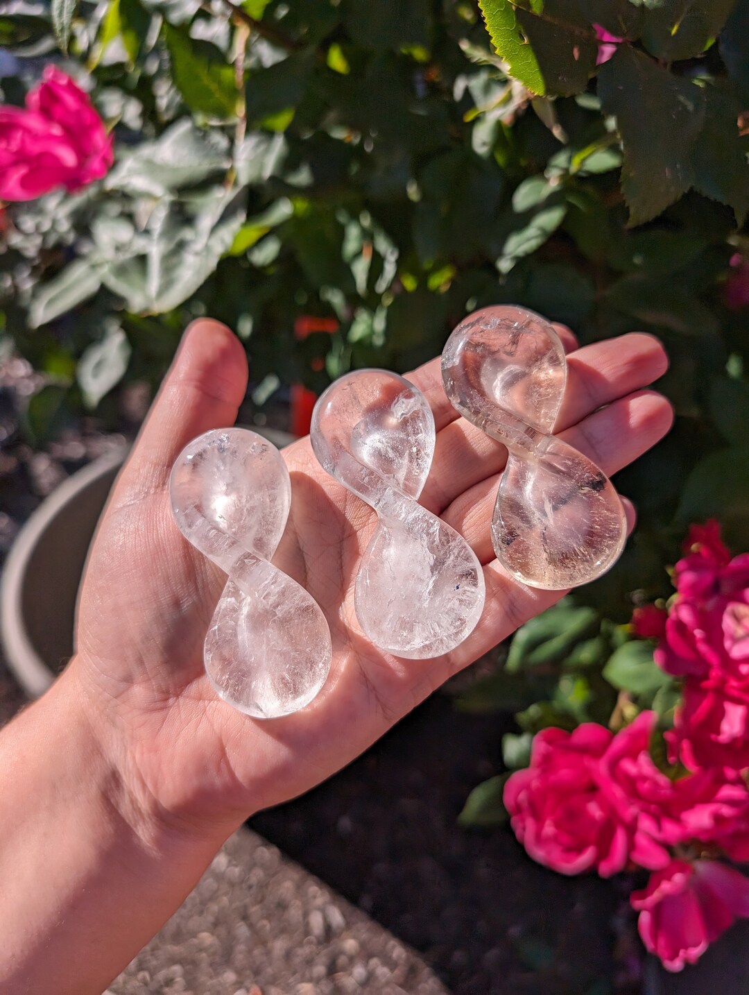 Large Crystal Infinity Symbol Palmstone clear & Smoky C-1047 - Etsy